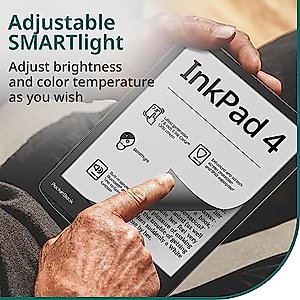 PocketBook InkPad 4 | Eye-Friendly Audio & E-Book Reader | Large 7.8ʺ E-Ink Display | Anti-Scratch Protection | Text-to-Speech Function | Bluetooth® | Built-in Speaker | SMARTlight | IPX8 Waterproof