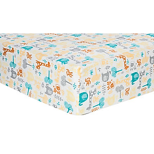 Trend Lab Deluxe Flannel Fitted Crib Sheet, Lullaby Zoo