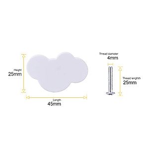 Mgoodoo Cloud Cartoon Kids Room Knob, 4.5cm Cute White Dresser Handles Soft Rubber Decor Pull for Door Wardrobe Toy Organizer Box Bookcase Bedroom Single Hole