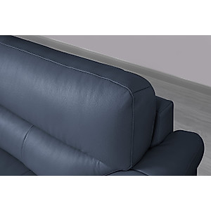 Abbyson Living Cadence Top Grain Leather Sofa, Blue