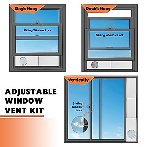 GCGOODS Portable Air Conditioner Window Seal Plates Kit for 5 Inch Diameter Exhaust Hose, 3 Adjustable Mobile AC Window Kit with Plastic Guard Up to 47", Universal Sealing Panels for Sliding Windows