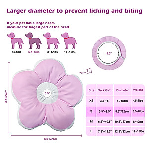 LOVITIANCE Dog Cones for Small Dogs,Comfortable Adjustable Soft Dog Cone After Surgery，Soft Protective Recovery Cone for Dogs and Cats,Washable Dog Elizabethan Collar Stop Licking Wounds (Pink, S)