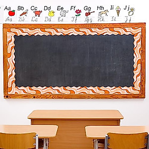 Whaline 196.8ft Boho Bulletin Board Borders Daisy Flower Checked Die-Cut Bulletin Board Stripes Retro Groovy Rolled Bulletin Board Trim for School Classroom Office Chalkboard Decoration, 6 Rolls