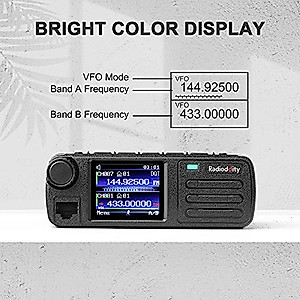 [Newest CPS & Firmware] Radioddity DB25-D Dual Band DMR Mobile Radio, 20W VHF UHF Digital Transceiver with GPS APRS, 4000CH 300,000 Contacts, Dual Time Slot Tier II Vehicle Car Ham Radio