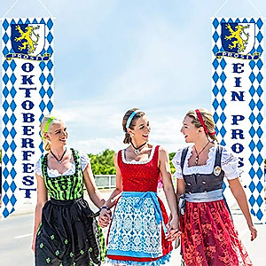 Oktoberfest Decorations Bavarian Check Flag Oktoberfest Banner Sign Oktoberfest Porch Welcome Banner Sign for German Theme Party Oktoberfest Parade Decoration Beer Festival Party Accessories