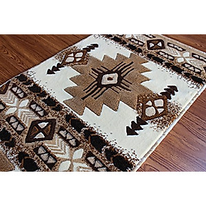 Concord Global Trading South West Native American Runner Rug Design C318 Ivory (2 Feet X 7 Feet)