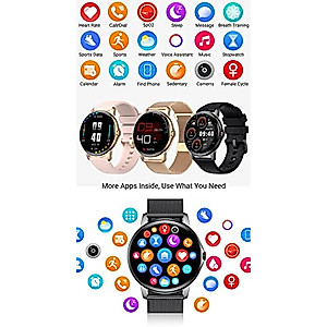 HOAIYO Smart Watches for Men (Call Receive/Dial), 1.3" Smartwatch with Call/Text/Heart Rate/SpO2/Sleep/Calories Counter, Waterproof Fitness Watch for Android iOS Phones