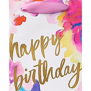 Papyrus 11.4" Large Birthday Gift Bag, Floral Watercolor (1 Bag)