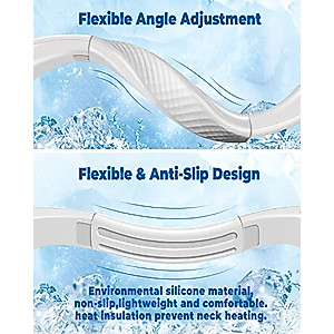 Neck Fan, Portable Bladeless Personal Fans Rechargeable , Small Hands Free Hanging Cooling USB Fan, 3 speeds wind, Free Adjustment Width, Wearable for Weeding Camping Sports Travel Outdoor. (white)