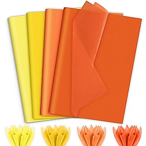 200 Sheets Orange Tissue Paper 20 x 15 Inch, 4 Colored Orange Tissue Paper for Gift Bags, Orange Wrapping Tissue Paper Bulk for DIY Crafts Birthday Thanksgiving Halloween Holidays Weddings Decor