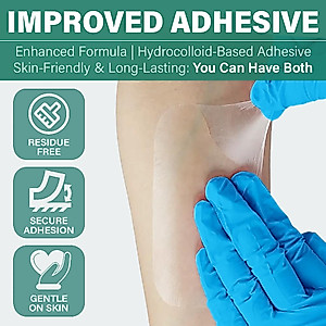 Everlit Care Transparent Film Dressing, Large Waterproof Adhesive Patch | Window Frame Wound Cover for Post Surgical Shower, IV Shield, Tattoo Aftercare Bandage (6" x 8" | 10 Pack)