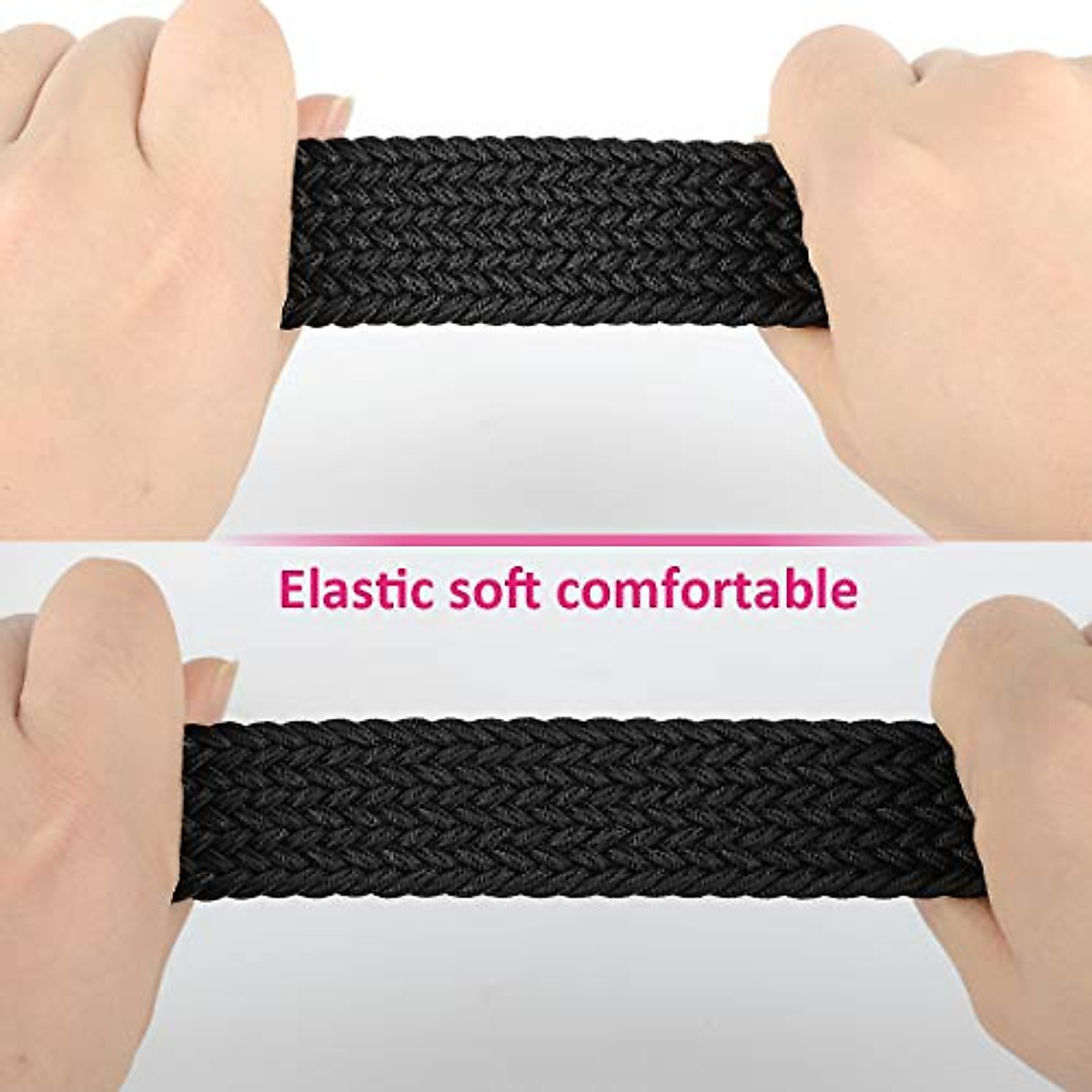 Drizzte Plus Size Belts 67inch Womens Stretch Belt Black Elastic Belts for Women