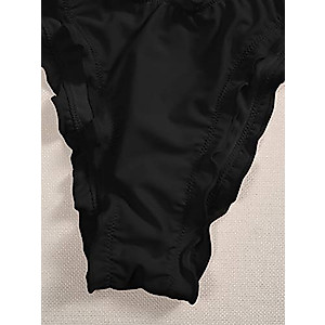 SOLY HUX Women's 2 Piece Swimsuits Bikini Set Sexy Swimwear Halter Triangle Bathing Suit Black