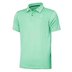 Willit Boys' Golf Polo Shirts Short Sleeve Youth Athletic Shirts Kids Quick Dry Active Shirts UPF 50+ Light Green L