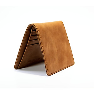 Fables & Folklore Bifold Leather Wallet for Men, Slim Design, RFID Protection, Cards and Cash Section, Model: Steinbeck No. 1