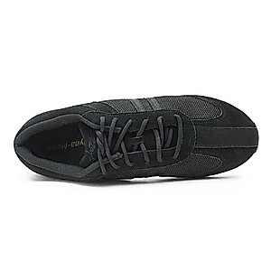 Skazz by Sansha Women's Dance Studio Exercise Sneakers Suede Rubber Split-Sole DYNA-MESH, Black, 13.5 M US