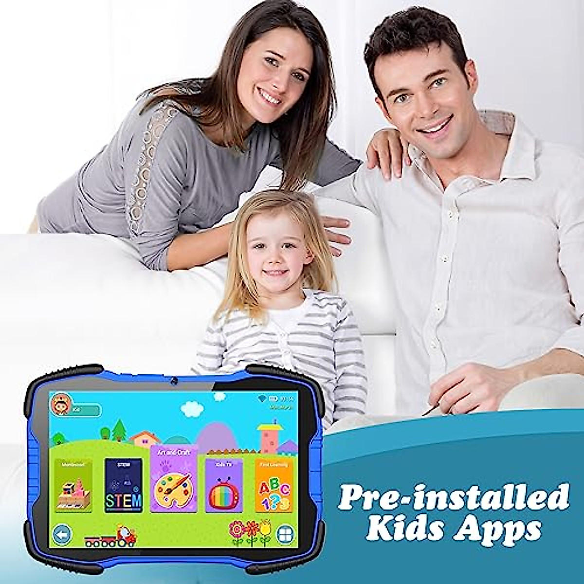 Kids Tablet 10 inch Tablet for Kids 3GB 64GB Toddler Tablet with Case, Kids Learning Android Tablet with WiFi Dual Camera IPS Screen Kids Software Installed Childrens Tablet for Toddlers YouTube