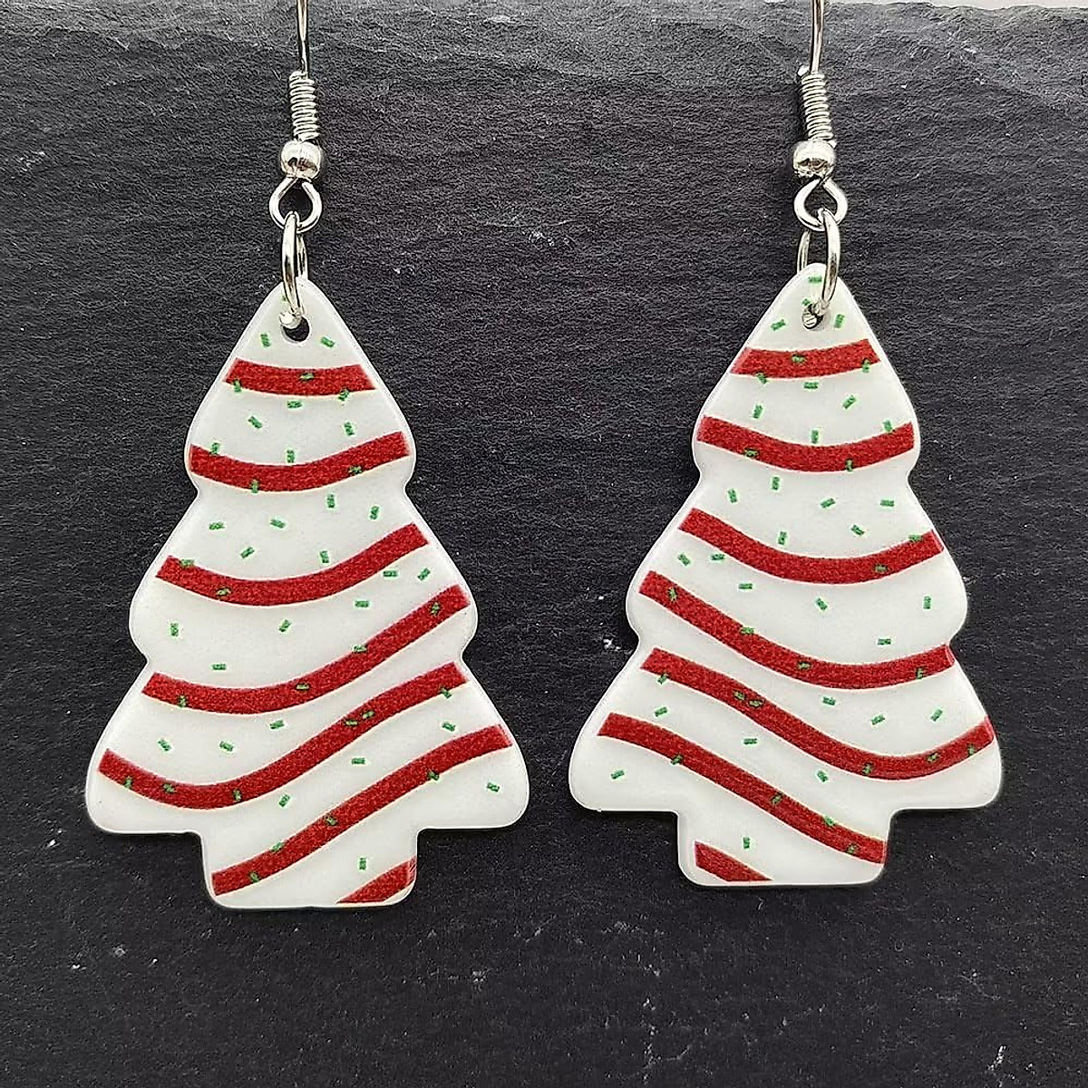 Christmas Earrings Gingerbread Christmas Tree Dangle Drop Earrings Acrylic Cute Funny Earrings For Women Fashion Holiday Xmas Party Jewelry Gift （Christmas Tree）