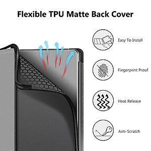 Fintie Case for Microsoft Surface Pro X (2021/2020/2019) - Soft TPU Back Protective Cover Compatible with Type Cover Keyboard for 13 Inch New Surface Pro X (SQ1/SQ2), Black
