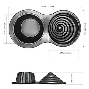 HOMOW 3D Giant Cupcake Pan, Non-Stick Carbon Steel Jumbo Cupcake Pans, Large Cupcake Mold NS8-001 (15.35" x 8.07" x 3.23")