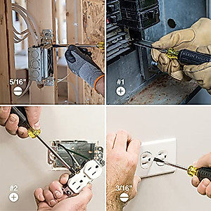 Klein Tools 85074 Screwdriver Set 6-Piece Includes 3 All-Purpose Flathead, 3 Phillips, Made in USA, Cushion Grip Comfort, Precision Machined Screwdrivers