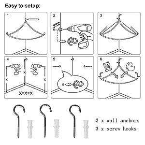 Powkoo Toy Hammock Stuffed Animals Storage Hammock Stuffie Squishmallows Party Hammock Toy Organizers Collection | Size:72" x 48" x 48" (White)