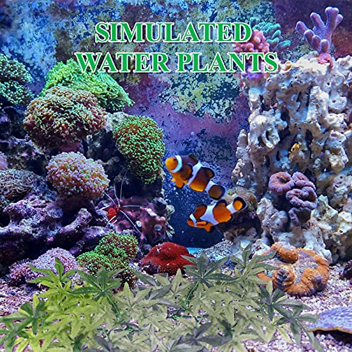 balacoo Aquarium Reptile Plants Artificial Plastic Leaves Hanging Silk Terrarium Plant with Suction Cups,Simulation Landscape Decorations for Bearded Dragons,Lizards,Geckos,Snake