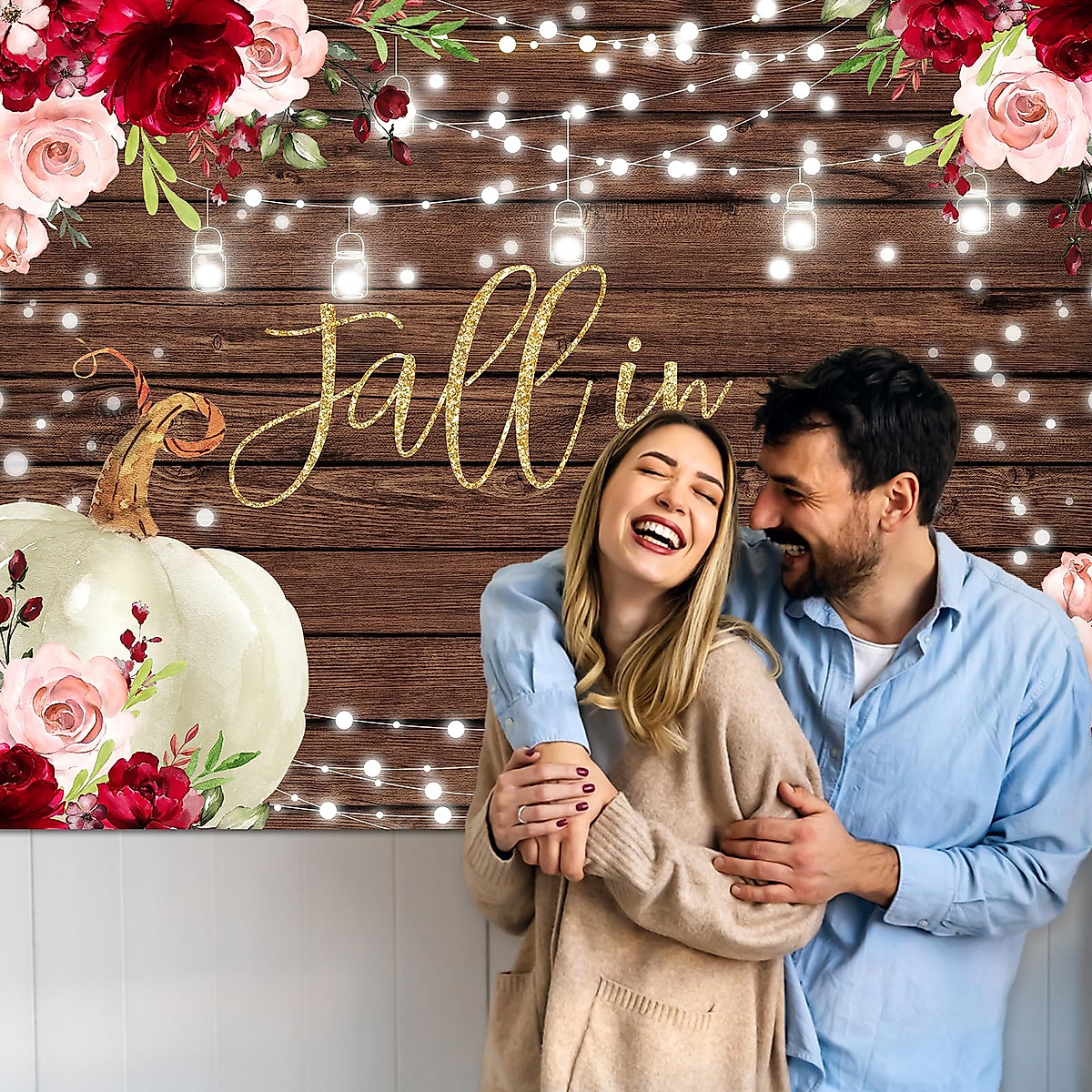 Avezano Bridal Shower Backdrop Rustic Fall Bridal Shower Decorations Fall in Love Backdrop Engagement Wedding Party Decor Wedding Backdrops for Reception 7x5ft