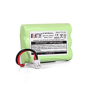 BAKTH 900mAh 3.6V Ni-MH Square-Hole Plug Battery for Motorola MBP33 MBP33S MBP33PU MBP35 MBP36 MBP36S MBP36PU MBP41 MBP43 Baby Monitor (Don't fit MBP33S MBP36 MBP36S with Round Hole Plug)