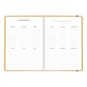 Letts of London Raw Weekly/Monthly Planner, 12 Months, January to December, 2024, Sewn Binding, A5 Size, 8.25" x 5.875", Multilingual, Mustard (C082309-24)