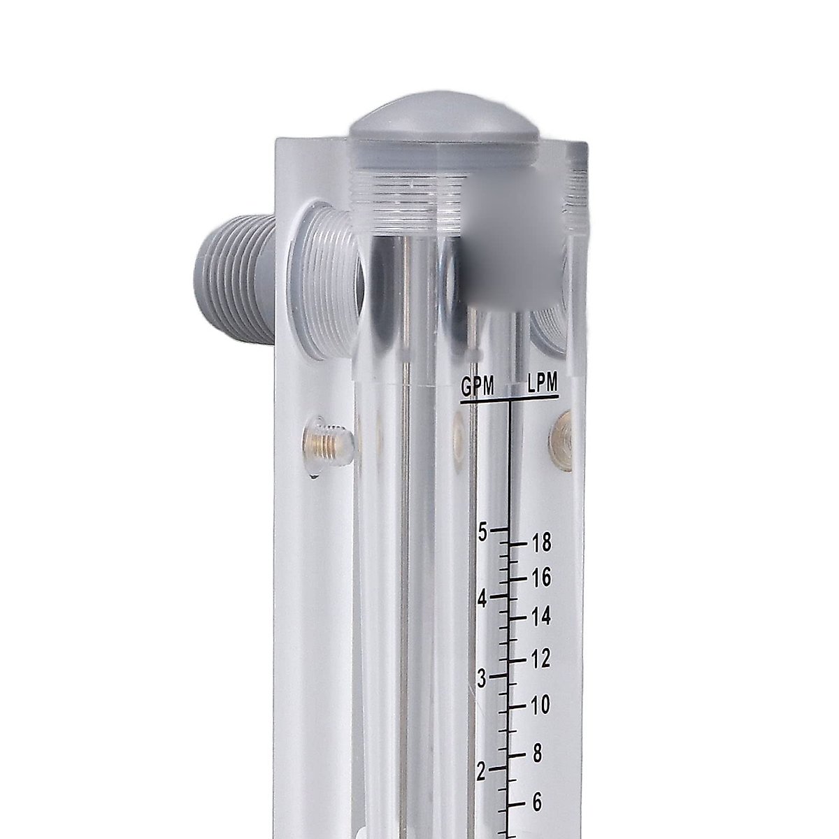 Liquid Flowmeter, Panel Type High Accuracy Water Meter Acrylic Transparent Adjustable Fluid Meter for Measure and Control The Rate of Liquid Medium, 0.5-5GPM