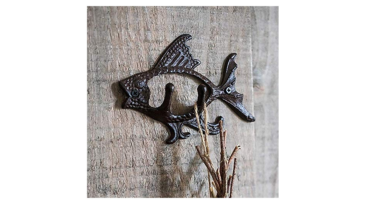 Rustic Cast Iron Fish Wall Hook - Durable & Stylish