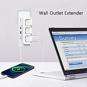 Surge Protector Outlet, Multi Outlet Wall Plug with USB C Ports, 540J, Surge Protector Wall Tap for College, Dorm, Travel, White