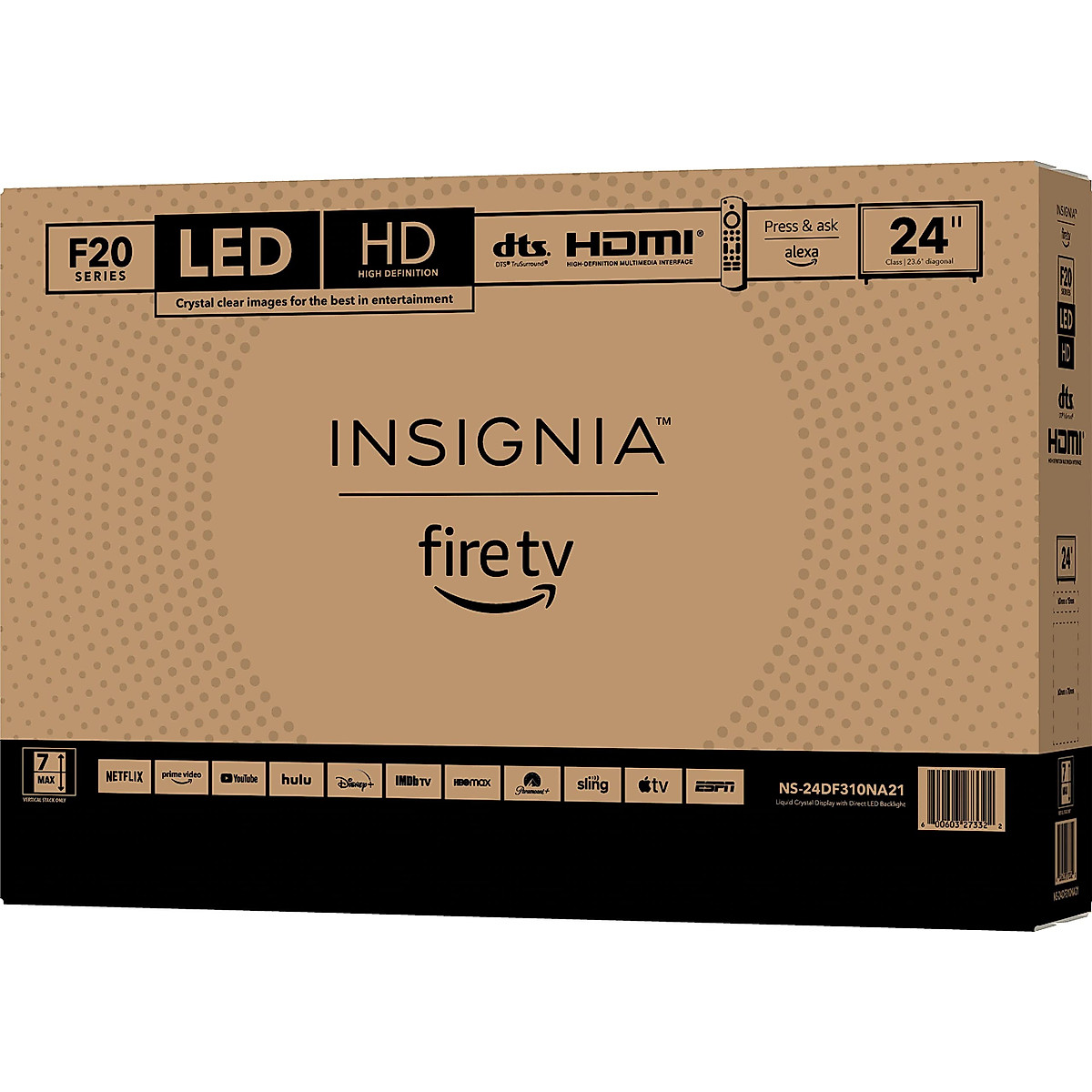 INSIGNIA 24-inch Class F20 Series Smart HD 720p Fire TV (NS-24DF310NA21, 2020 Model)
