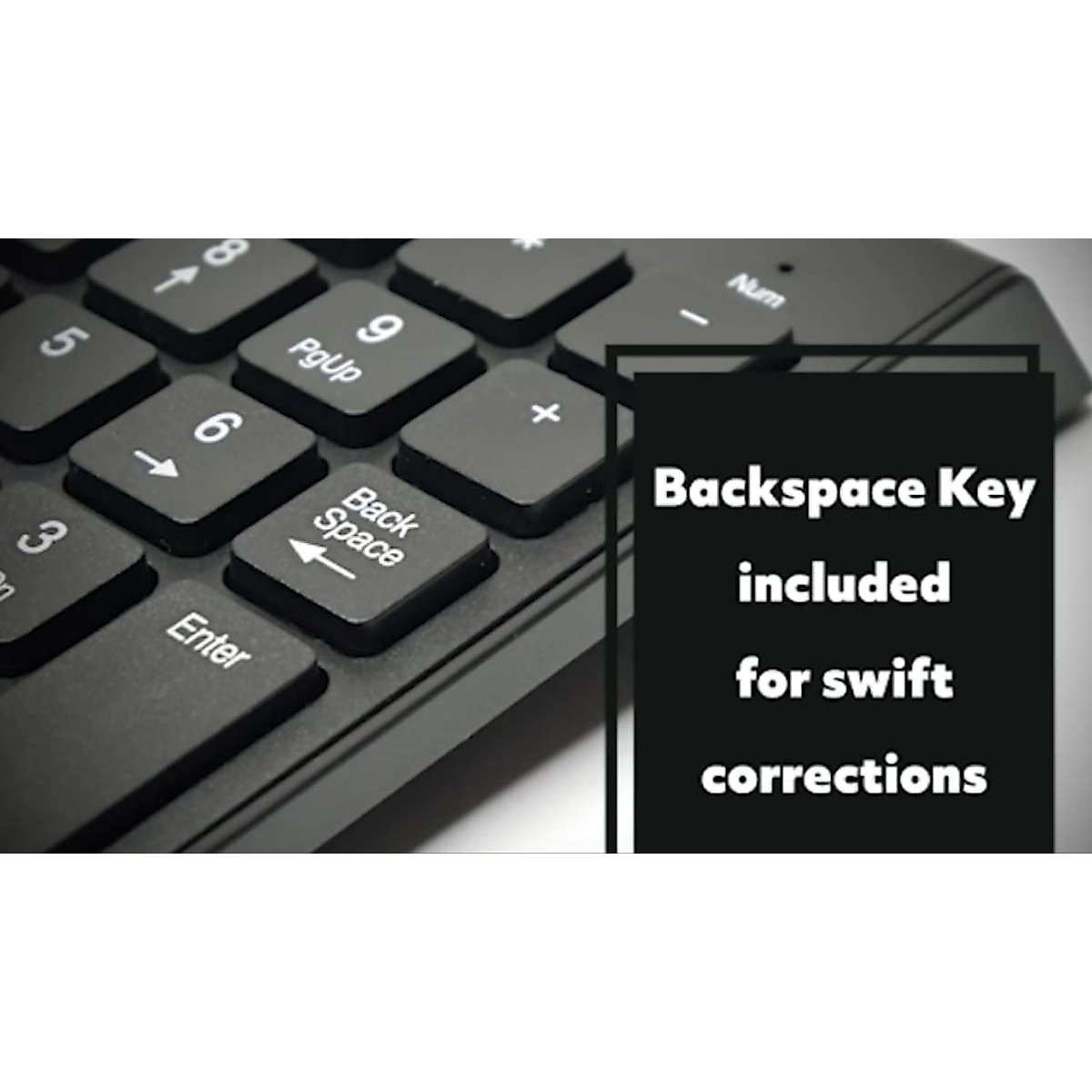 MANHATTAN Wired USB Numeric Keypad – 18 Full Size Keys & Ultra Slim Lightweight Ergonomic Number Pad Design - for Laptop, Desktop, Computer, PC – 3 Yr Mfg Warranty - Black, 179911
