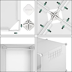 JOISCOPE Portable Closet for Hanging Clothes, Combination Armoire, Modular Cabinet for Space Saving, Ideal Storage Organizer Cube for Books, Toys, 10 Cubes
