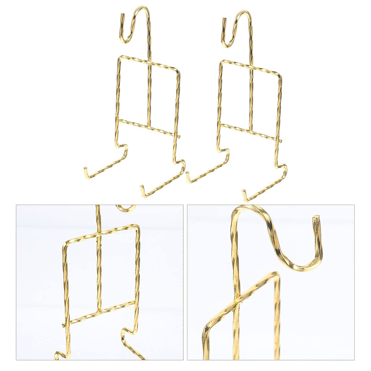 Zerodeko Desktop Stand 2pcs Tea Cup and Saucer Display Stand Holder Rack Teacup Easel Metal Cup Saucer Holder Display Shelf for China Coffee Mug Organizer Wire Gold A Octopus Mug Holder