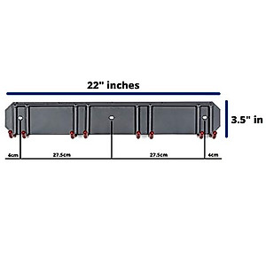 Wall Mounted Horizontal Rack for Storage of Skis and Poles-Heavy Duty Weatherproof Nonslip Garage Wall Organizer for Carrying Snowboard, Hockey Sticks, Skates, Helmets (XL, Holds 4 Ski Sets)
