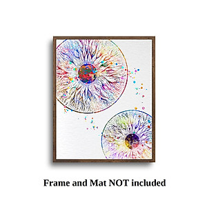 Dignovel Studios 11X14 Unframed Iris Human Eye Blood Vessels Ophthalmology Clinic Watercolor Art Print Poster Housewarming Wall Giclee Office Home Decor DN535