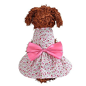 Dogs Clothes for Large Dogs Girls Dress Bow Cat Bottoming Puppy Dress Shirt Tie Pet Clothes Shirt Summer Dog Coat for Small Dogs Girl Dresses
