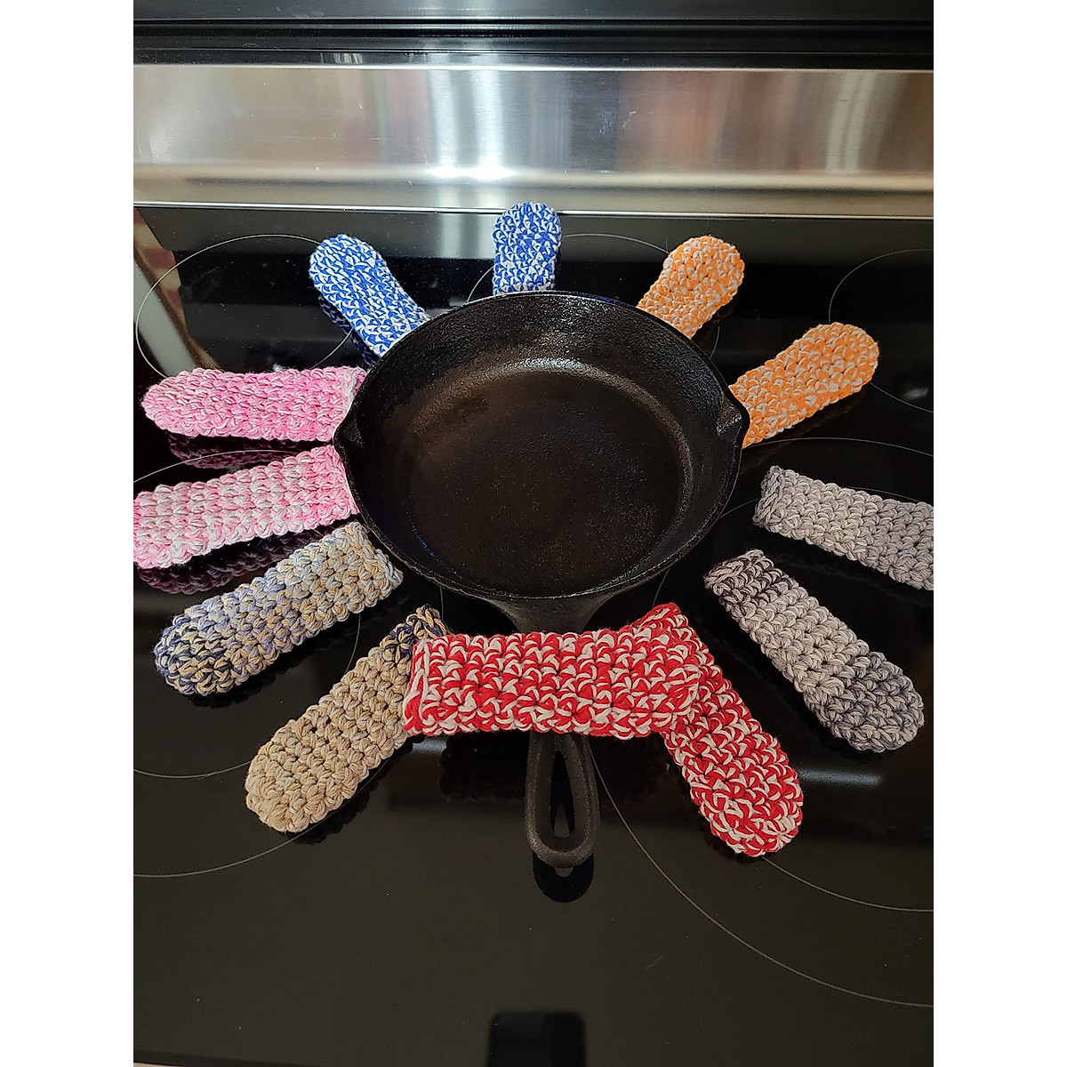 Cast Iron Skillet Handle Covers - Set of 2 - Crochet - 00% Cotton