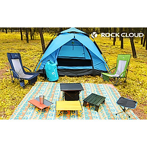 ROCK CLOUD Portable Folding Beach Chair Low Camping Chairs for Camp Lawn Hiking Sports Hunting, Green