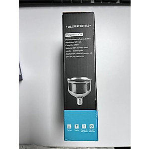 Shiadarix Oil Sprayer for Cooking, Olive Oil Sprayer Mister for Air Fryer, 100ml Glass Olive Oil Spray Bottle with Stainless Steel Cap, Oil Spritzer Dispenser for Kitchen Baking Frying (2 Piece Set)