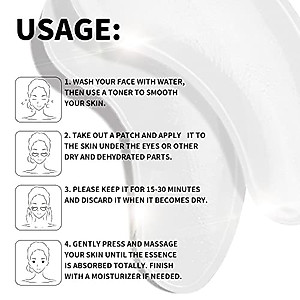 ROUSE Under Eye Collagen Patches Hyaluronic Acid Cooling Eye Mask Anti-Wrinkle Eye Gel Treatment Masks Eye Bags Puffiness Fine Lines Removal Eye Care-20 Pairs