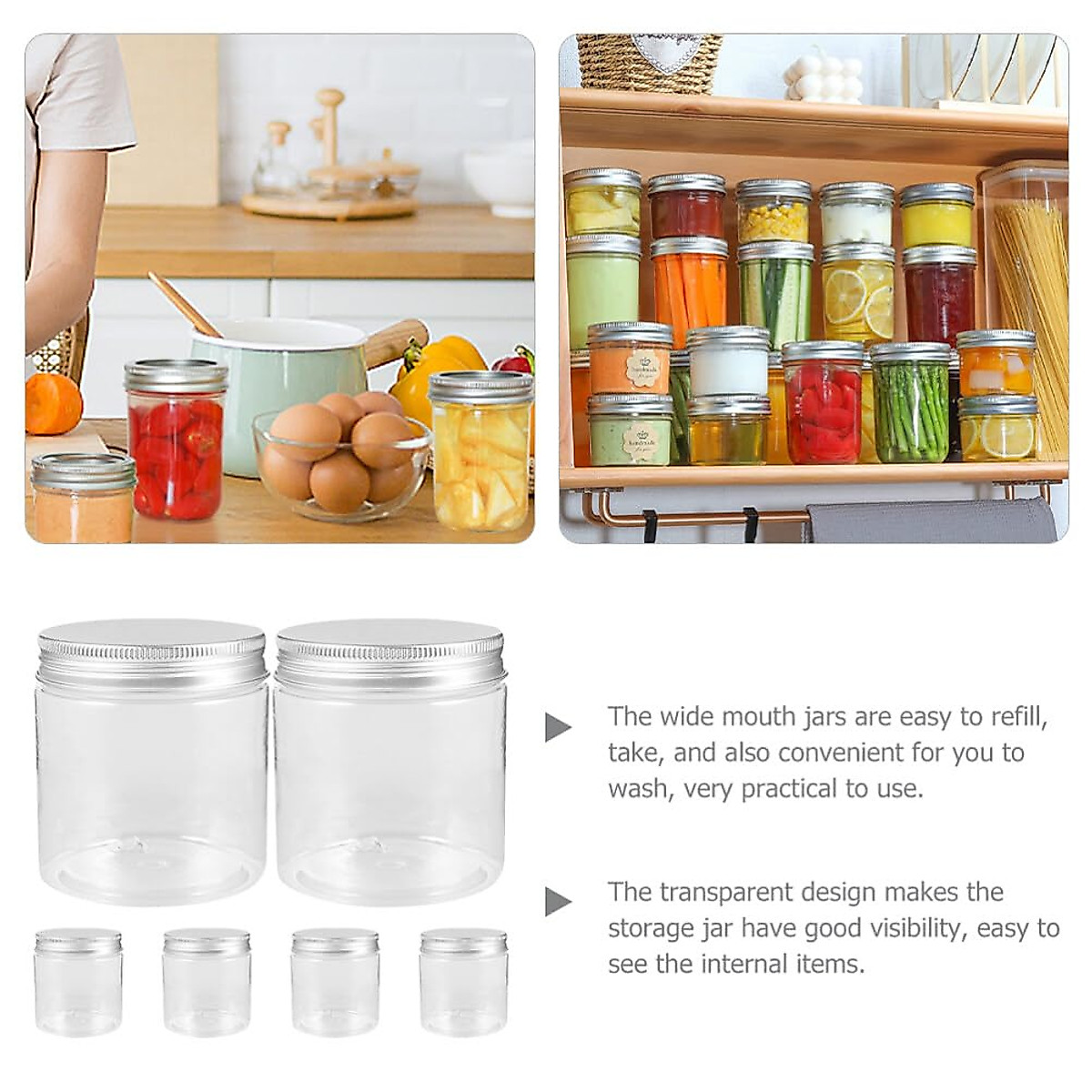 Kichvoe 6pcs honey pot honey jar jars syrup dispenser plastic sealing jar jam storage bottles sealing jam bottles clear jam jar for home jam jar with lid pet plastic small Mason