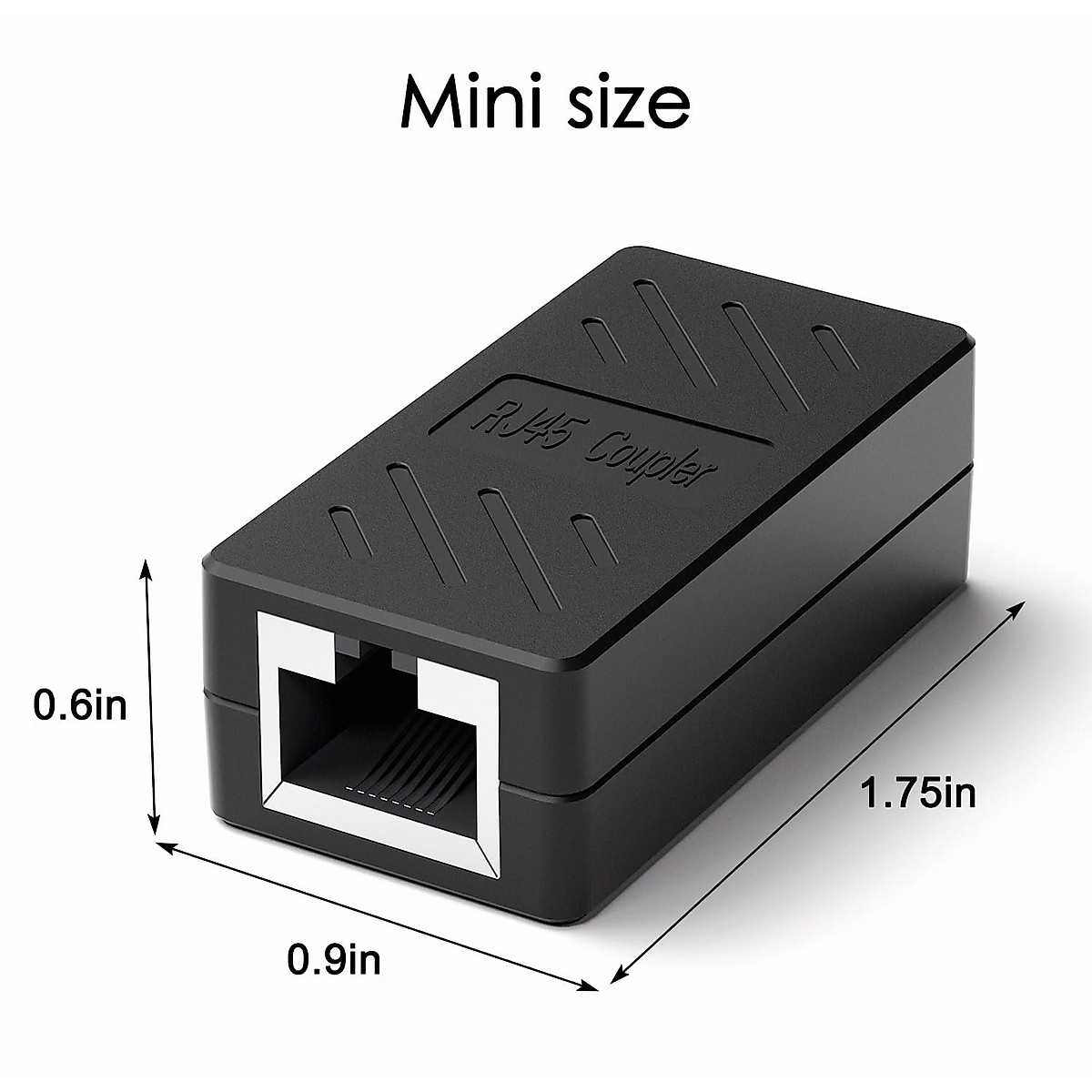 RuiPuo RJ45 Coupler Ethernet Cable Extender Adapter LAN Connector in Line Coupler Female to Female in Line Coupler for Cat5/Cat5e/Cat6/Cat7 Ethernet Cabler (Black 2 Pack)