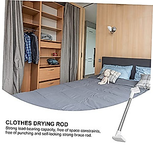 LIFKOME 3 Pcs Stainless Steel Roman Rod Rv Shower Curtain Shower Rod Holder Brown Curtain Rod Clothes Drying Rod Clothes Rod White Tension Curtain Rod Punch-free Curtain Rod Towel Rail Rv