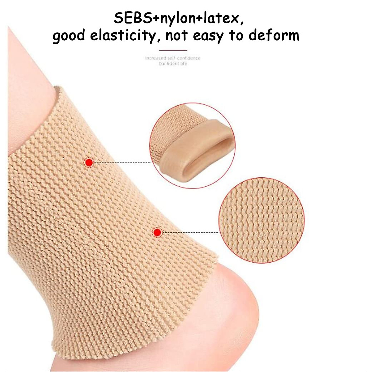 KimDaro Ankle Gel Sleeves - Padded Skate Socks. Ankle, Men Women Ankle Support Compression Sleeve for Basketball Running Sport Injuries Ankle Swelling Foot Pain Relief (1pc) (Beige)