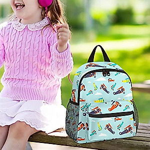 Cartoon Airplane Kids Backpack for Boys Cute Cool Toy Airplane Mini Toddler Backpacks Back to School Bookbag for Nursery Daycare Preschool Kindergarten 12 inch