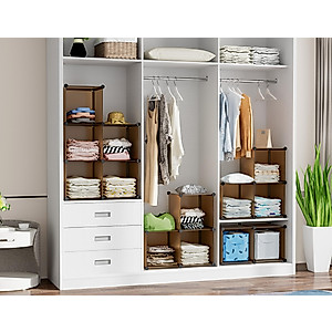 6-Cube Storage Organizer, Closet Organizer Storage Shelf Bookcase Bookshelf with Metal Hammer, Storage Cubes Organizer Cabinet for Kids, Closet, Bedroom, Bathroom, (11.8x11.8x11.8 inch)